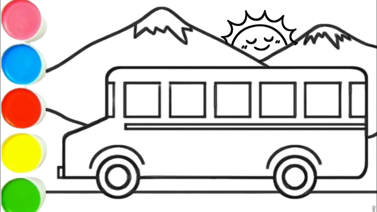 How To Draw A School Bus Step by Step | Colourful Bus Drawing Easy 🚌🚍 ...