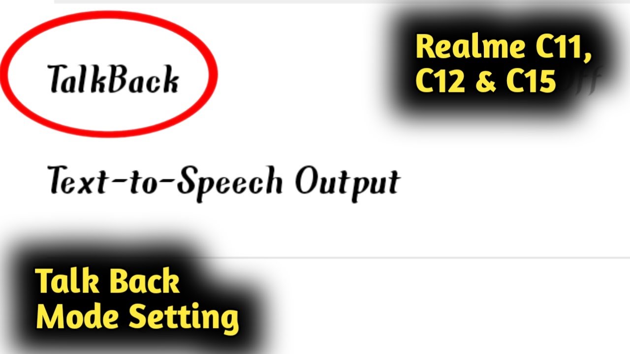 Realme C11, C12 & C15 Talk Back Mode Setting - YouTube