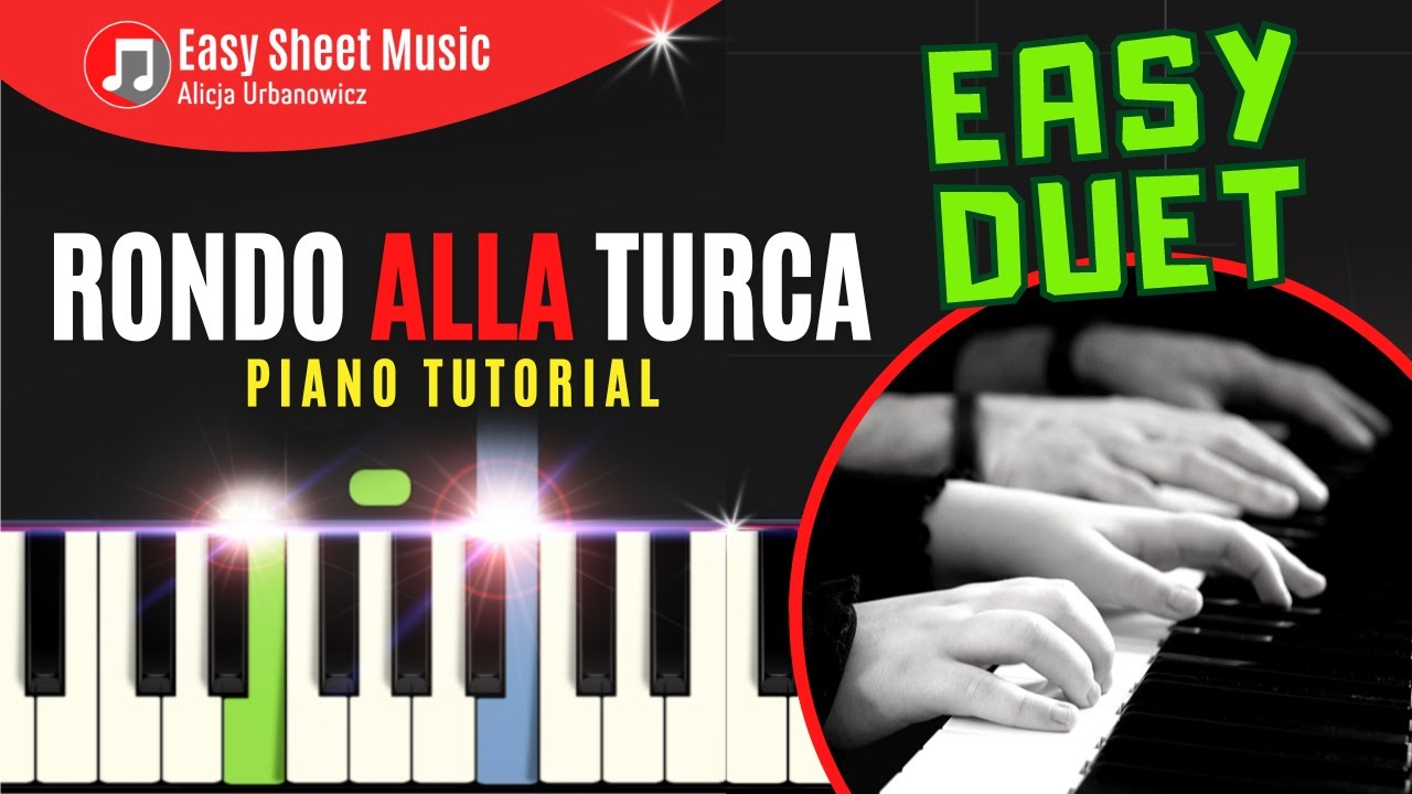 Mozart - Rondo Alla Turca I Turkish March I EASY Piano DUET I Tutorial ...