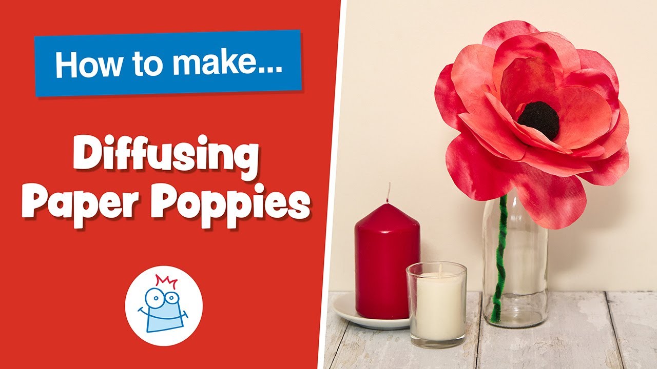 How To Make Diffusing Paper Poppies | Baker Ross - YouTube