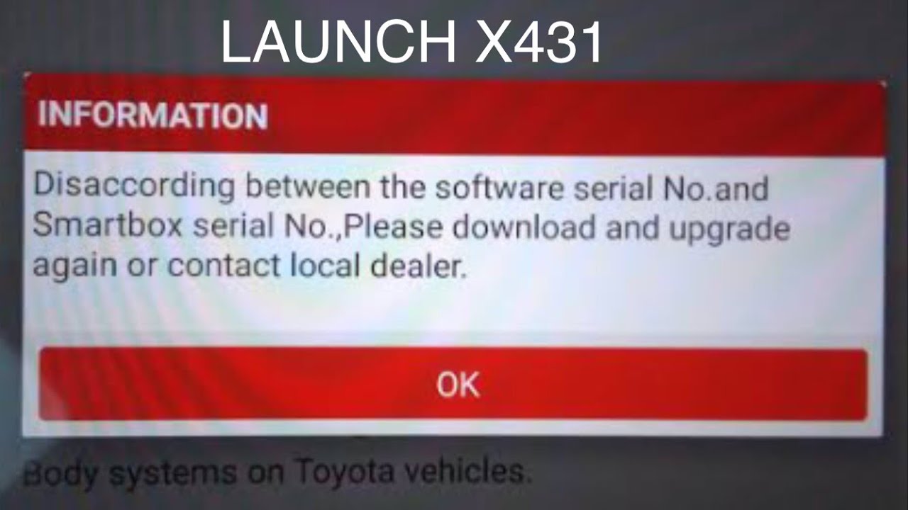 Disaccording between the software serial no and smart box serial no ...