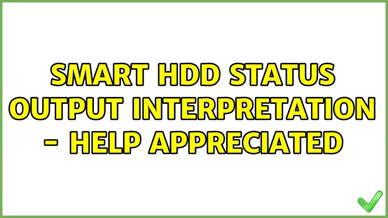 SMART HDD Status Output Interpretation - Help appreciated - YouTube