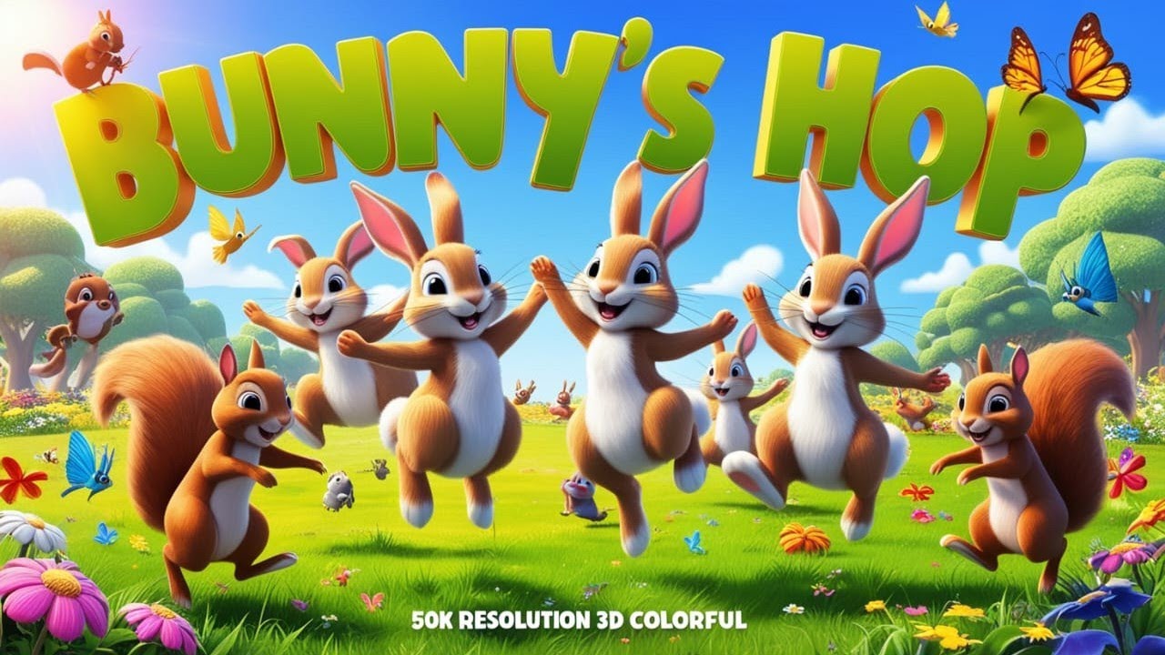 "🎶 Bunnies Hop & Sing! Catchy Bunny Nursery Rhyme for Kids 🐰 | Fun Sing ...
