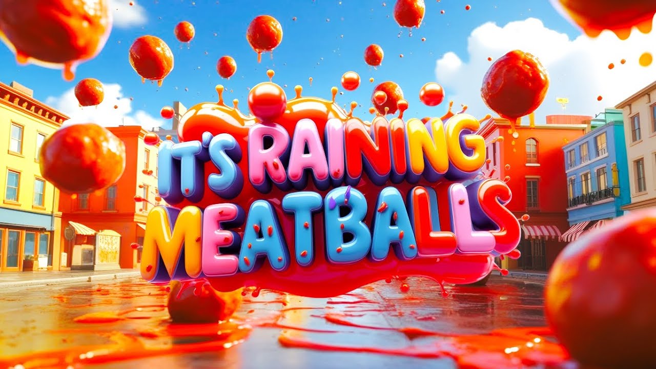 IT'S RAINING MEATBALLS! Full Music Video with Lyrics 🎶 Kids songs - YouTube