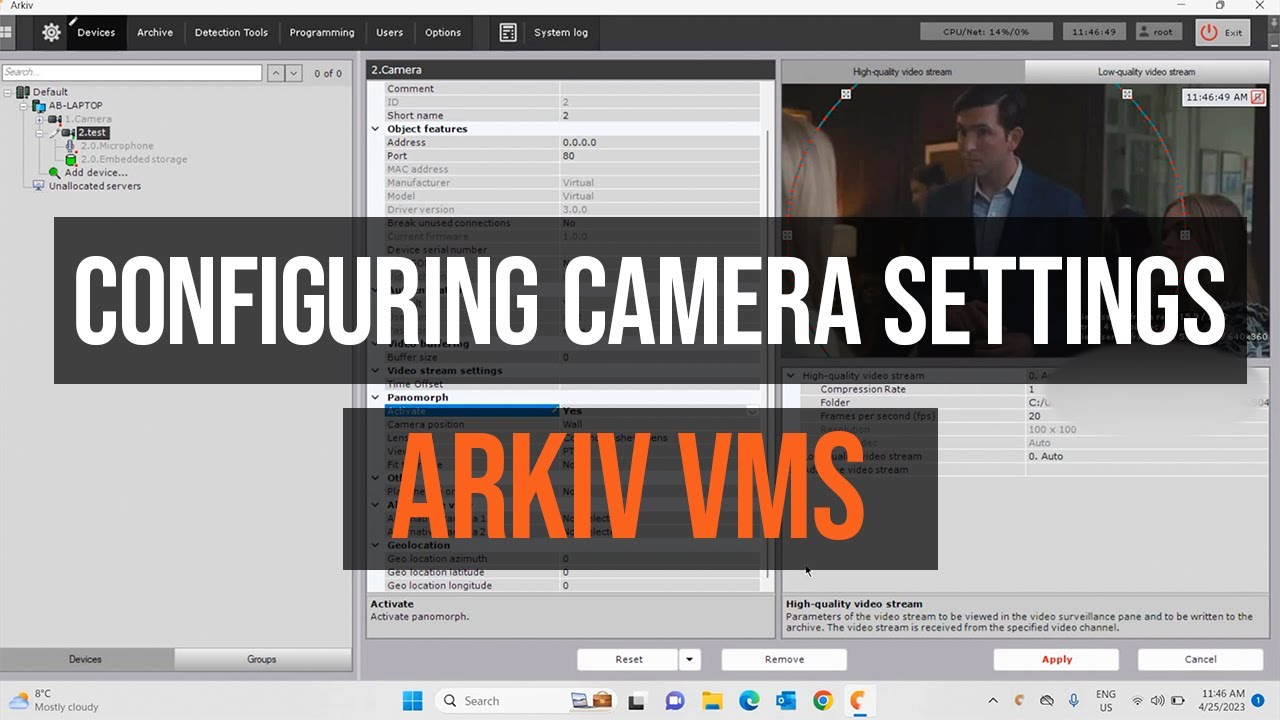Configuring Camera Settings in Arkiv5 VMS - YouTube