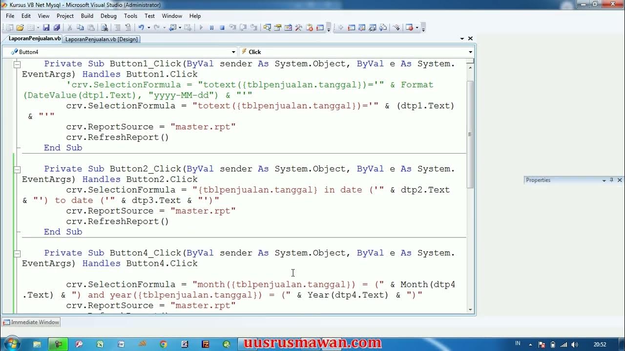 Tutorial vb net dan mysql bab 14 laporan penjualan bulanan tahunan - YouTube