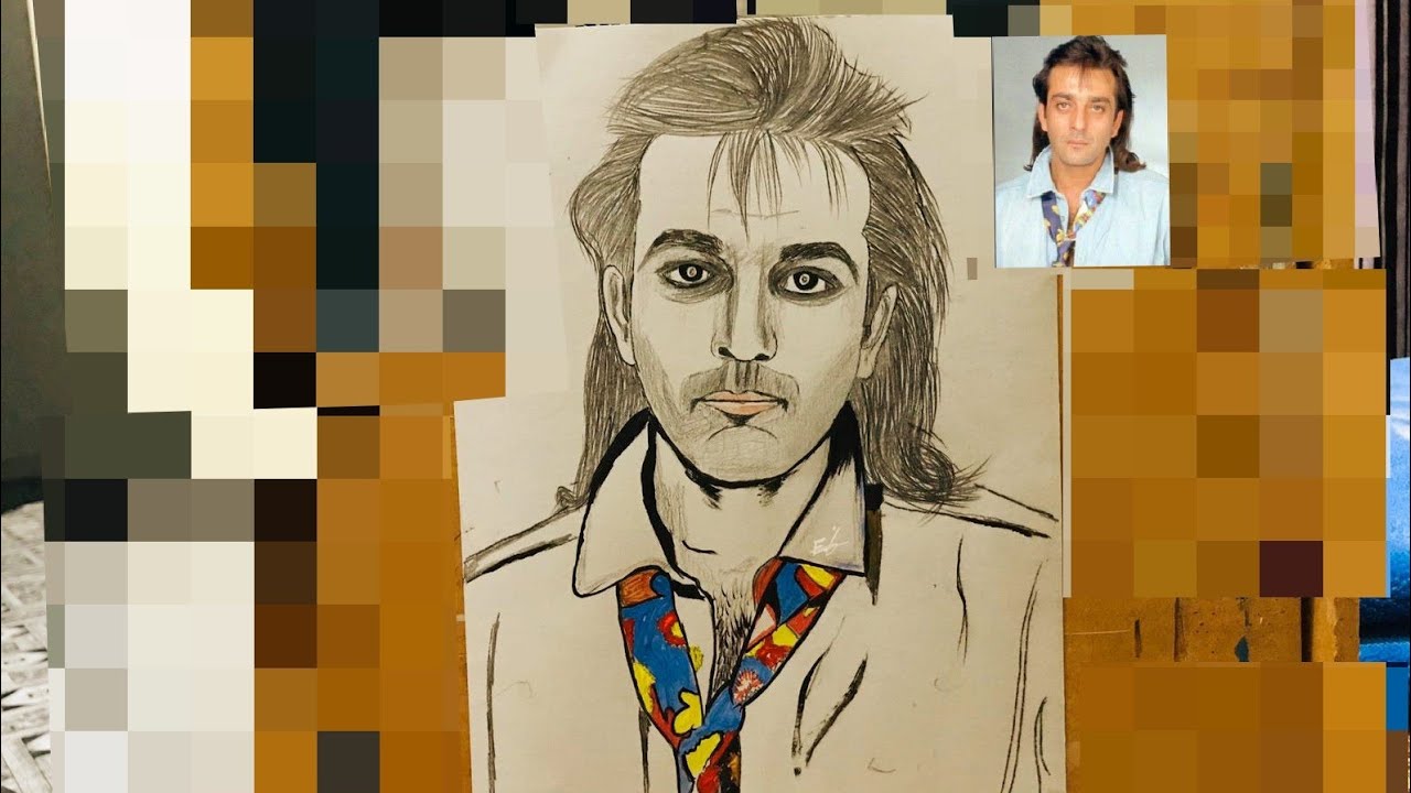 2020 Sketch of sunjay dutt old pic - YouTube