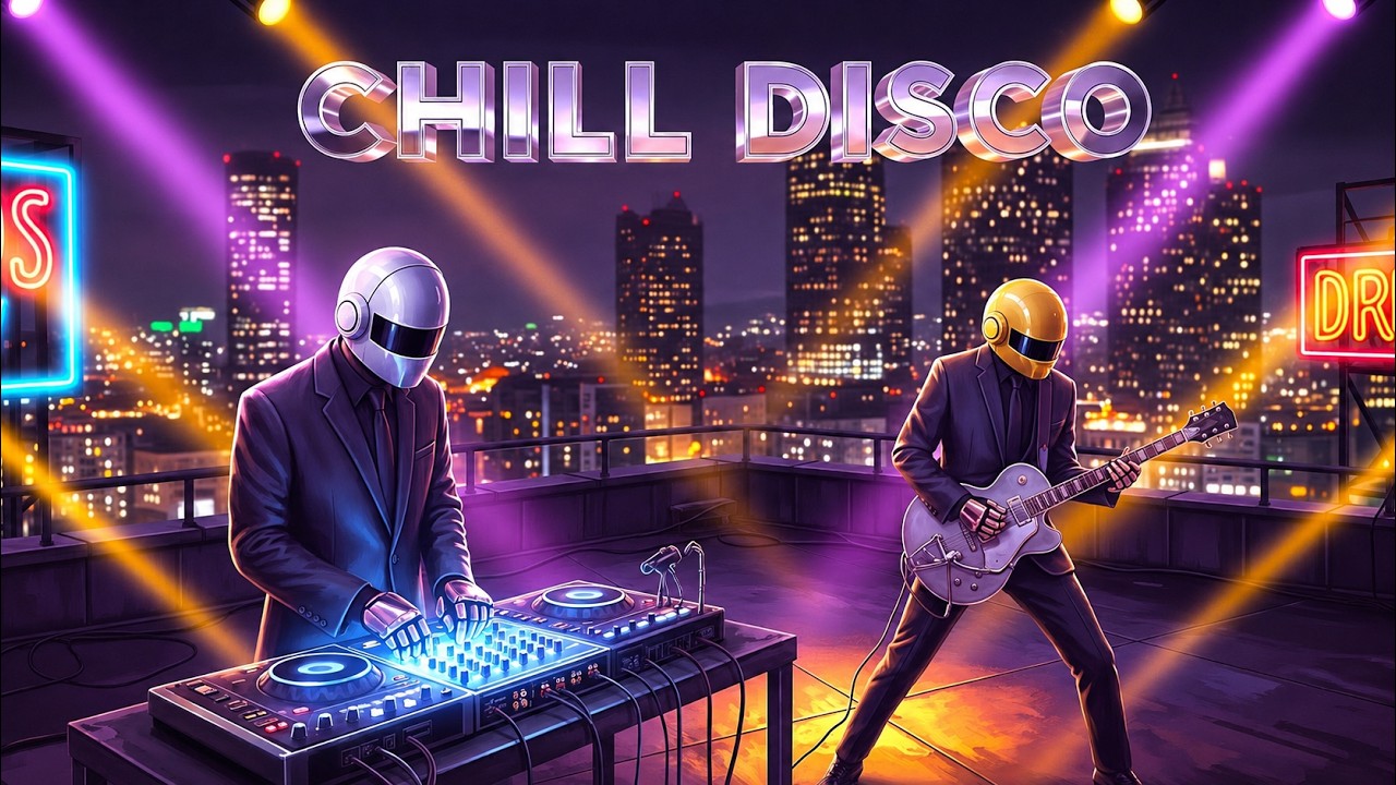 Night Skyline Funk & City Chill Disco Grooves 🌃 DAFT PUNK TRIBUTE ...