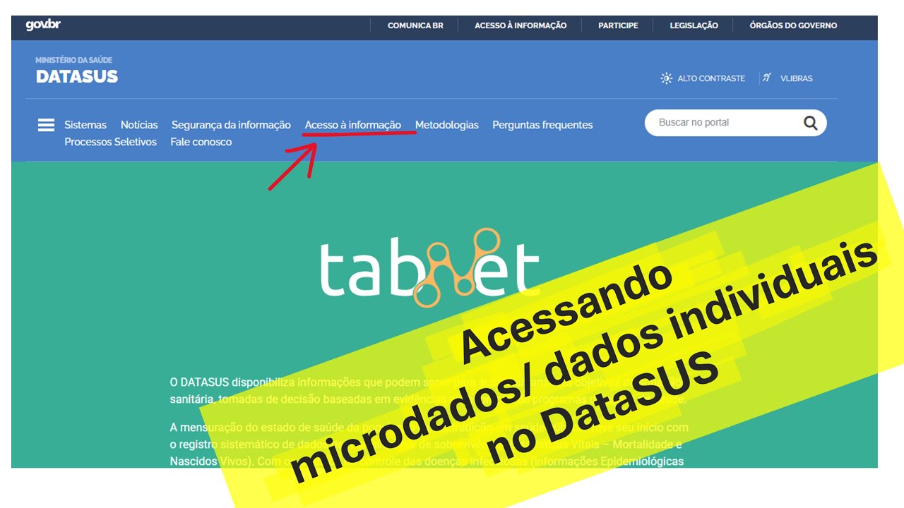 Tabnet Datasus - Microdados - Como acessar dados do Ministério da Saúde ...