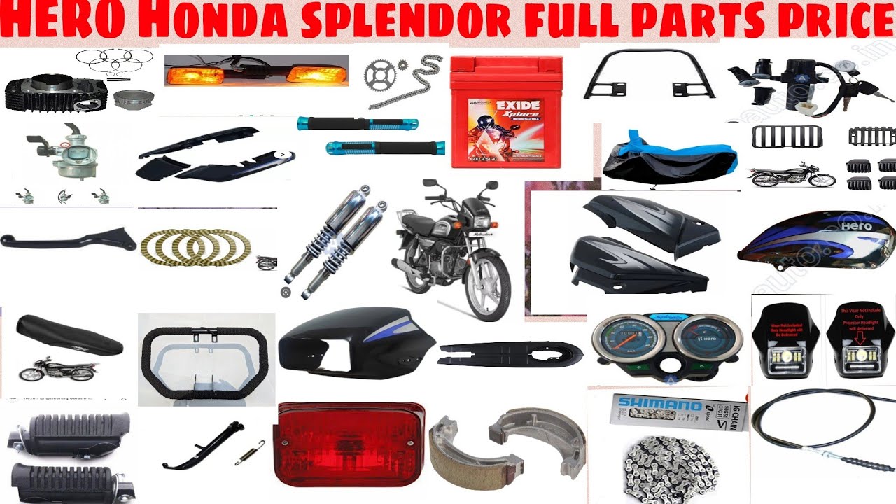 hero Honda splendor full parts price hero splendor full body parts ...