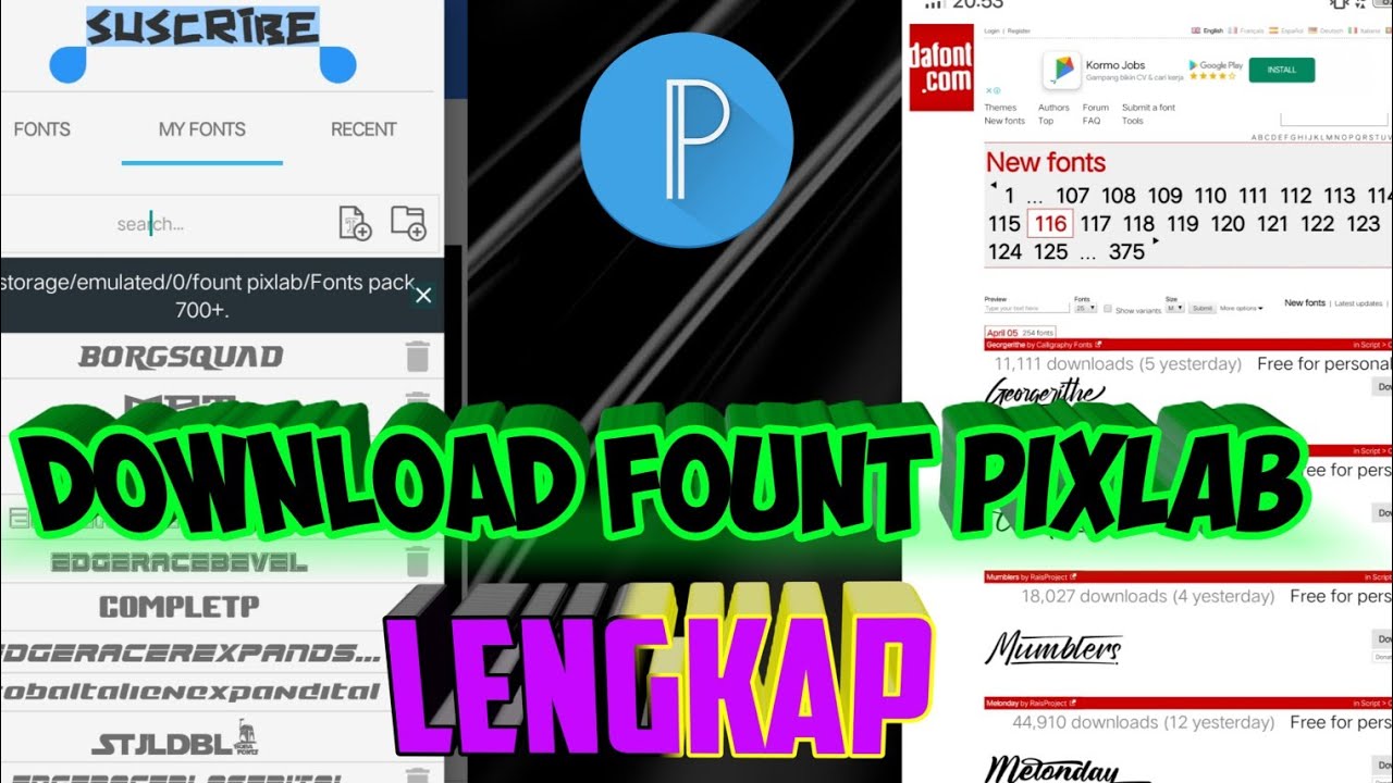 cara download font pixellab - YouTube