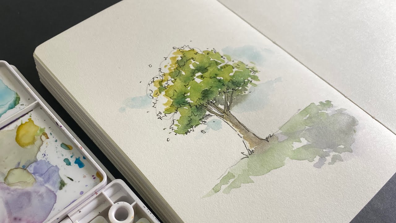 How to Draw Trees with Watercolour | Beginners Tutorial - YouTube