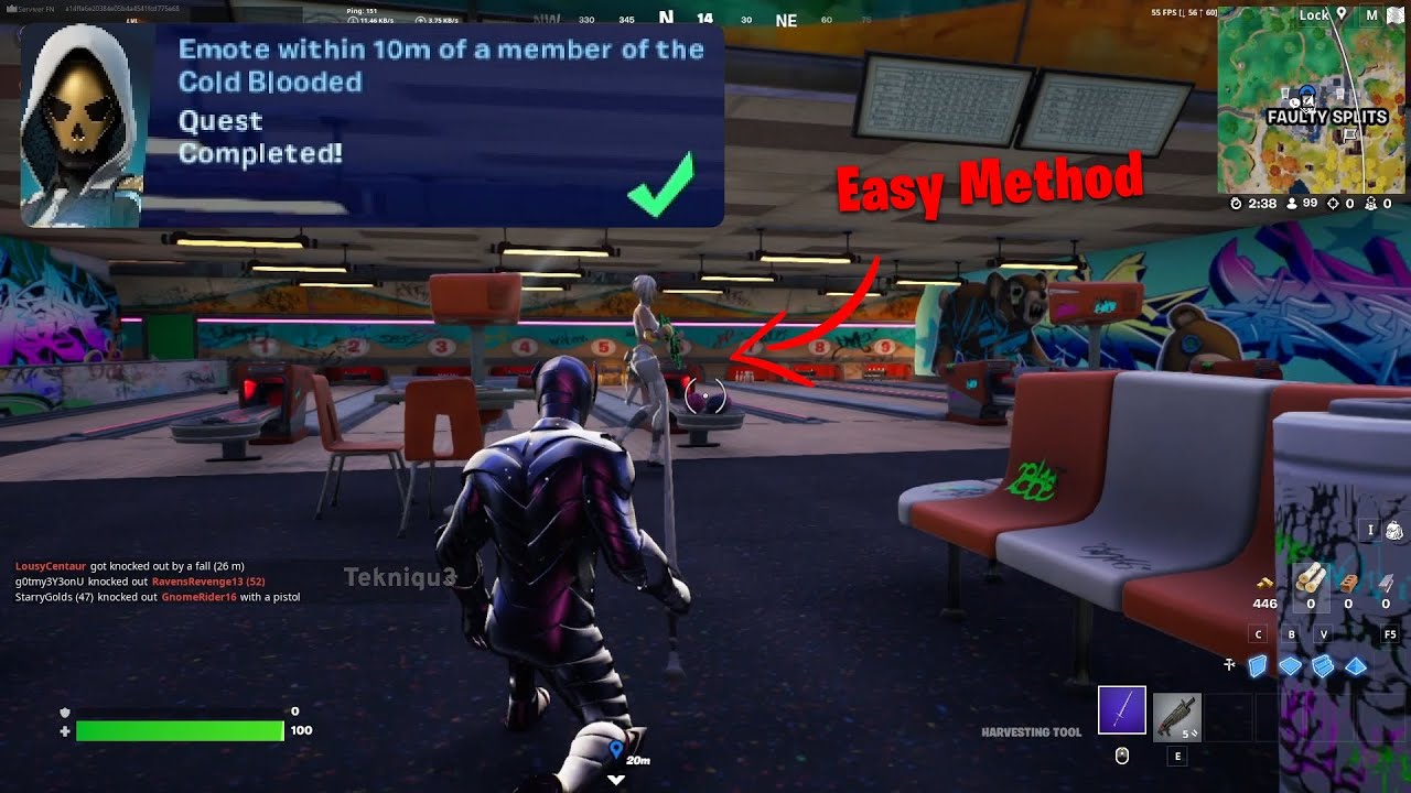 Emote within 10m of a member of the Cold Blooded in Fortnite Quest ...