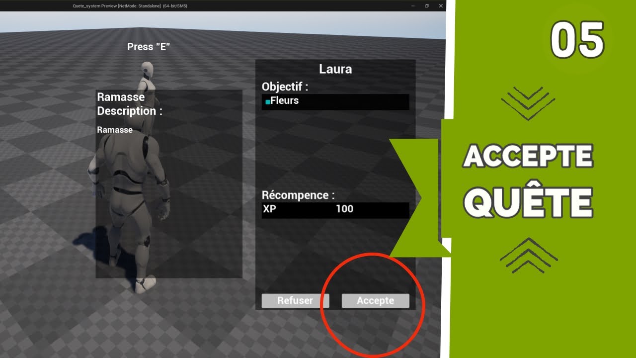 UNREAL ENGINE - Comment FAIRE un SYSTEME de QUÊTE - ACCEPTER UNE QUÊTE ...