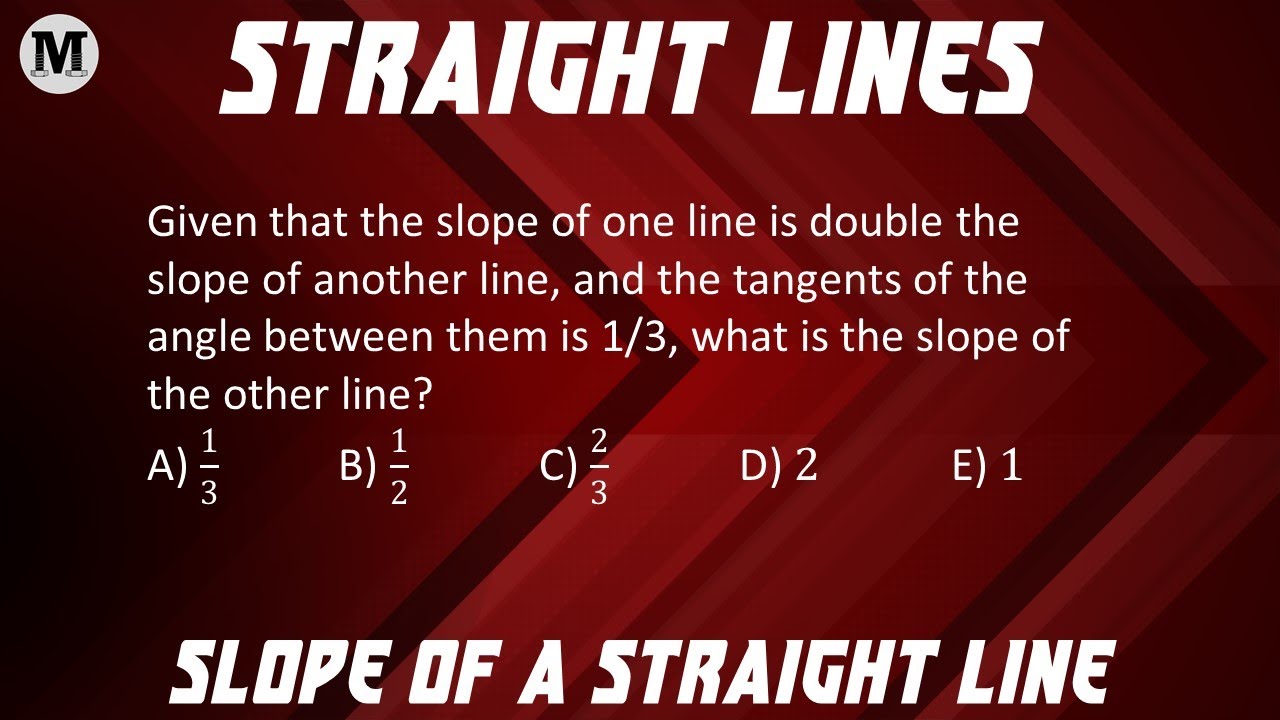 25 | Straight Lines - Coordinate Geometry | Slope of a Straight Line ...