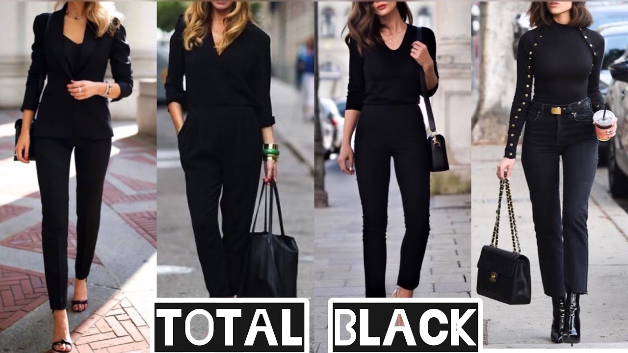 OUTFITS EN COLOR NEGRO 🖤 LOOKS EN TENDENCIA | TOTAL BLACK 2021 - YouTube