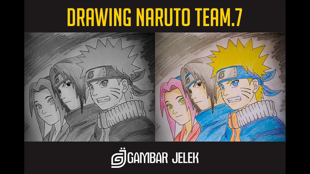 Drawing Naruto Team 7 and color it - for beginners - #drawinganime # ...
