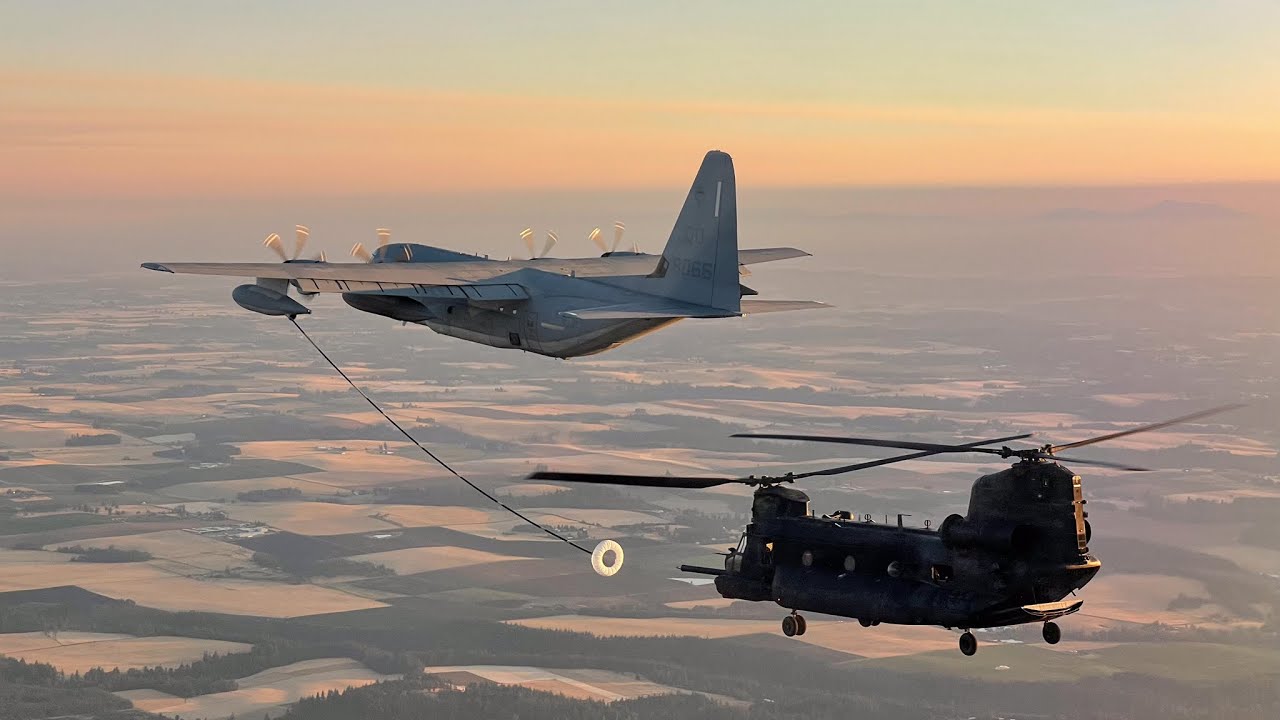 Helicopter Aerial Refuel as viewed from the KC-130 - YouTube