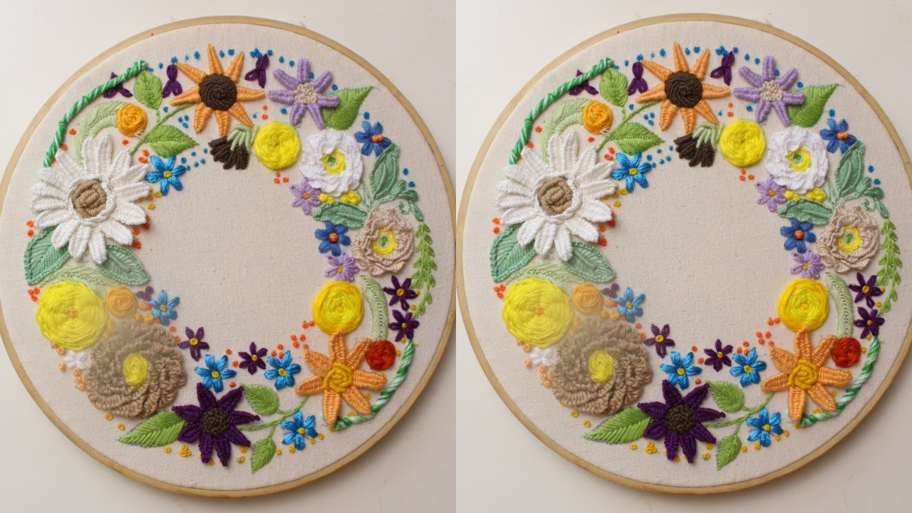 How to embroidery 3D flower ( Part 1 ) [ Handwork is the way to relax ...