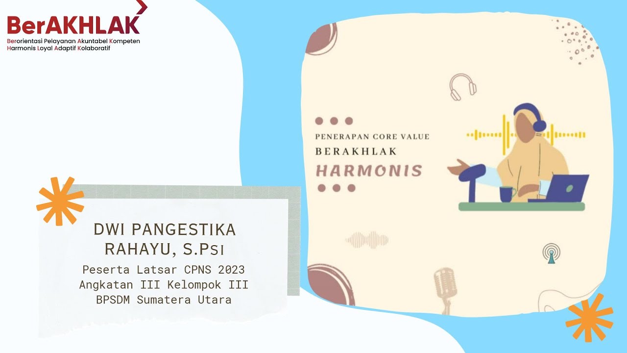 Podcast Penerapan Core Value ASN " HARMONIS " di Unit Kerja - YouTube
