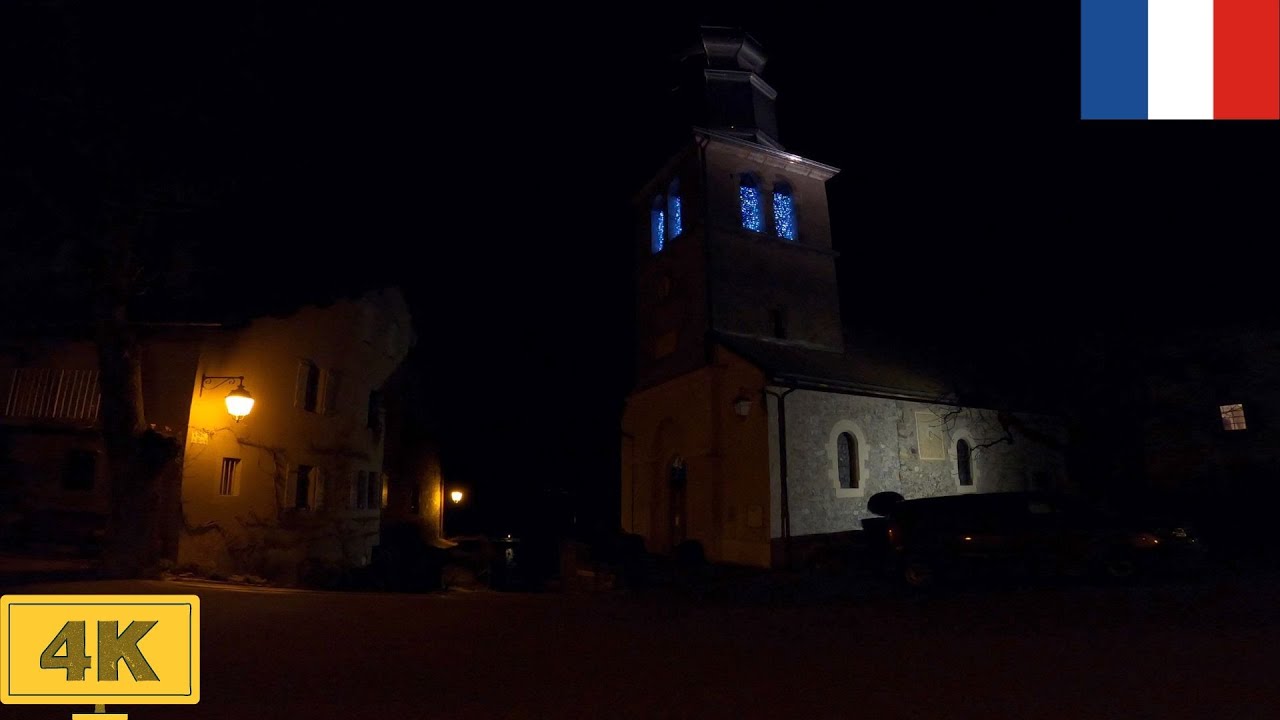Yvoire, France | Winter 2022 (Night walk)【4K】"most beautiful villages ...