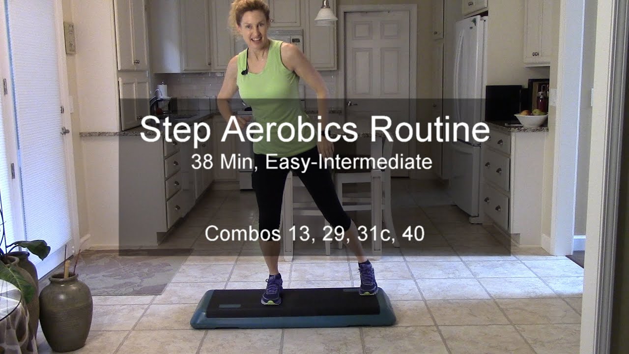 Step Aerobics Routine 38 min, Easy-Intermediate (Pale Green) - YouTube