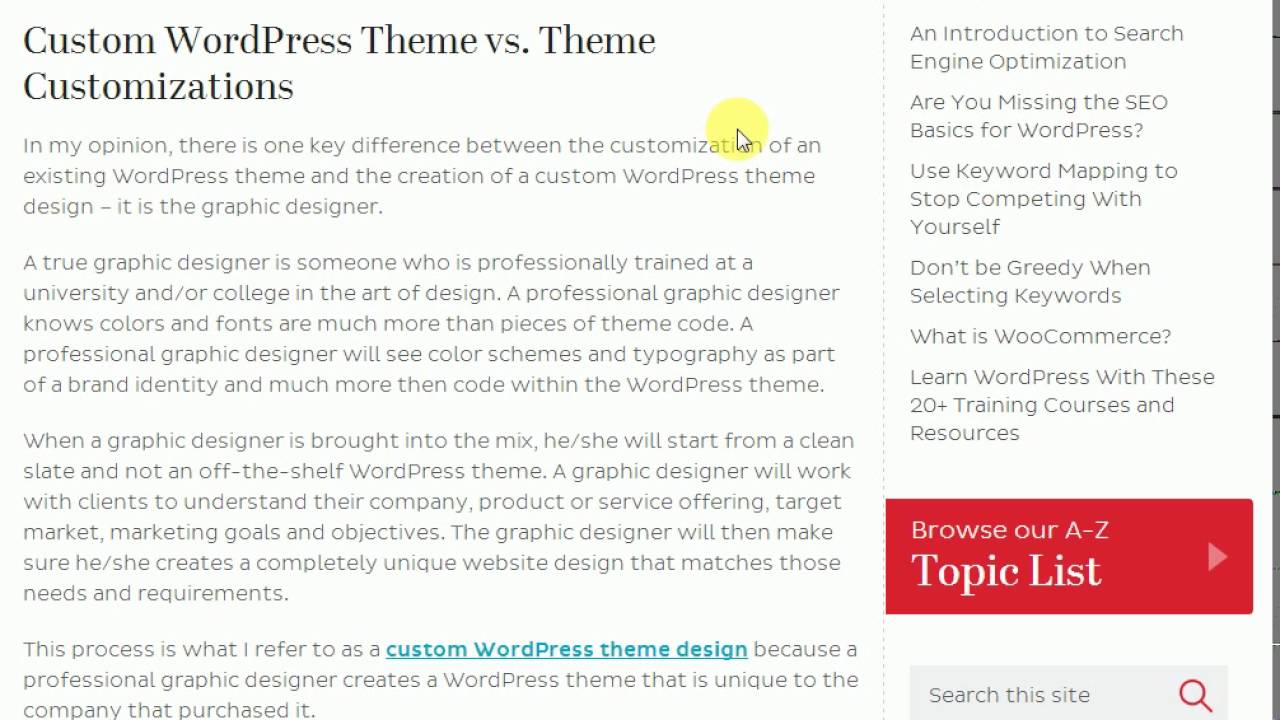 Custom WordPress theme designer - YouTube