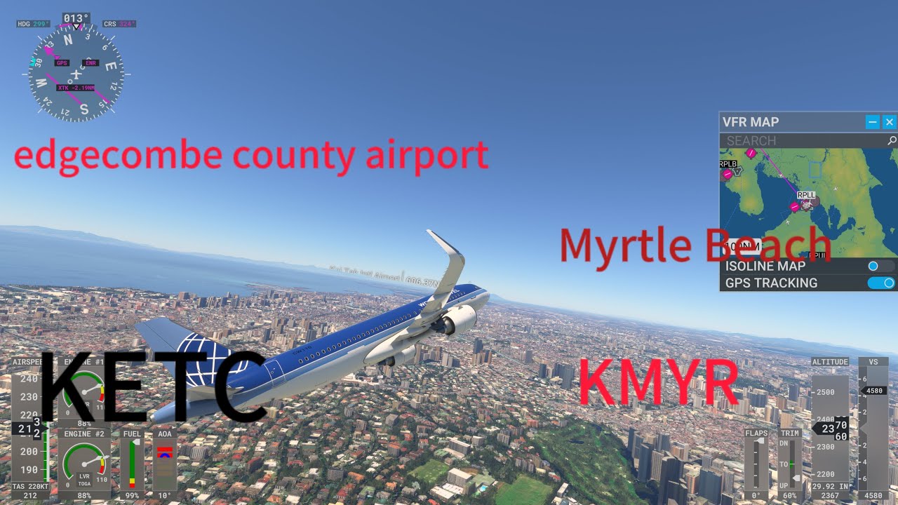 KETC over to KMYR #msflightsimulator - YouTube