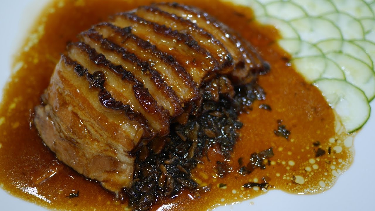 Recipe: Steamed Omega-3 pork belly with dried vegetables - YouTube