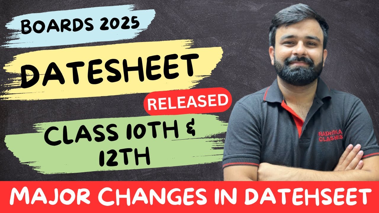 CBSE latest news I Date Sheet Boards 2025 Released I class 10th and ...