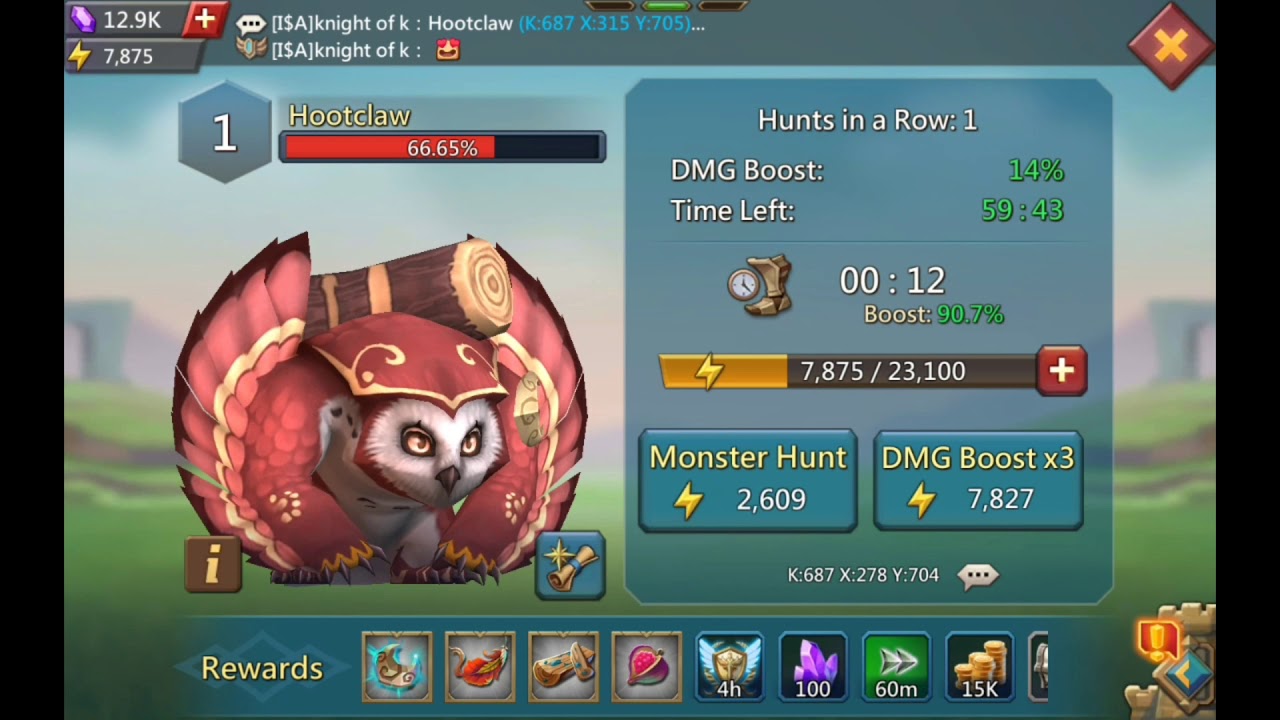 Heroes which you can use for the new monster "Hootclaw" as a f2p player ...