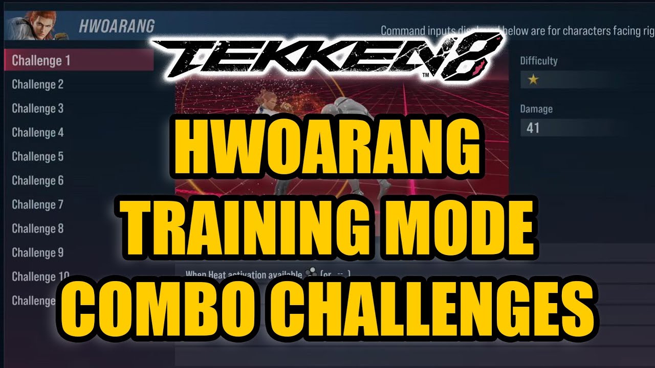 HWOARANG ALL COMBO CHALLENGES SHOWCASE (11 SAMPLE COMBOS) - TEKKEN 8 ...