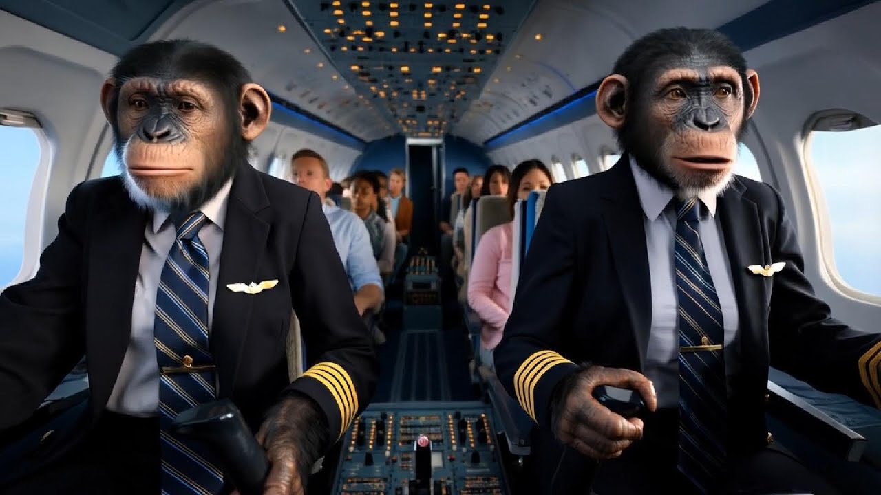 Monkey Pilot Short nice flight #viralvideo #trending #robotrestaurant # ...
