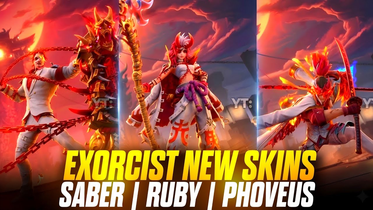 New Exorcist Saber, Ruby & Phoveus Upcoming Skins Gameplay | Moba ...