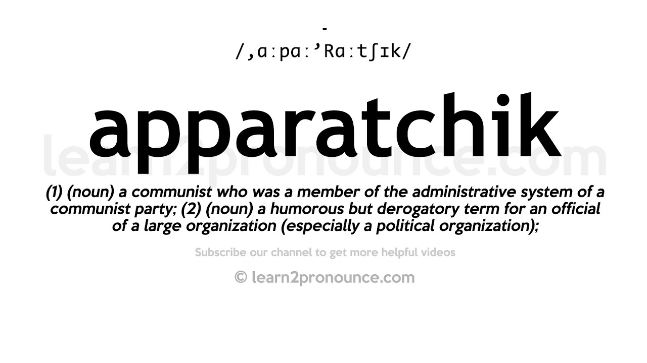 How to pronounce Apparatchik | English pronunciation - YouTube