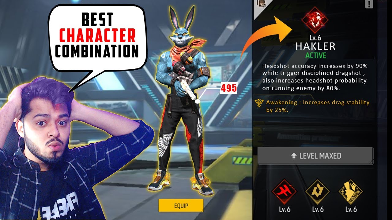 Free Fire Best Character Combination for 90% Headshot Rate - YouTube