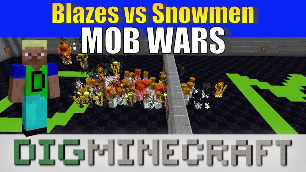 Mob Wars - Blazes vs Snowmen in Minecraft - YouTube