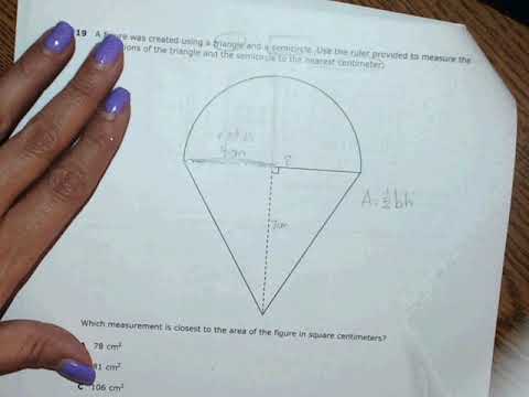 STAAR Ready question 19- Area of a semi-circle and triangle - YouTube