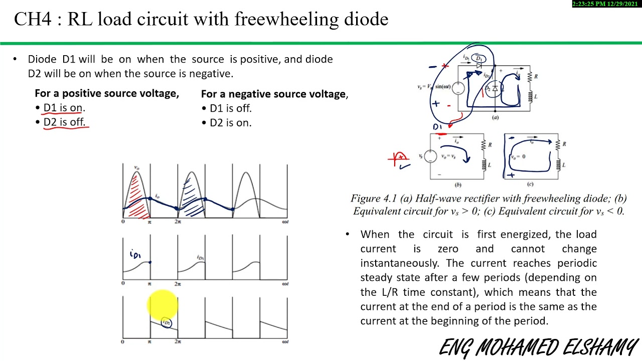 LEC4 - RL Load circuit with Freewheeling Diode - YouTube