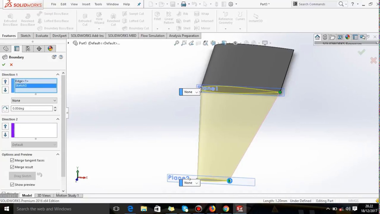 How To Creat Aeroplane Tappered Wing With SolidWorks 2016 - YouTube