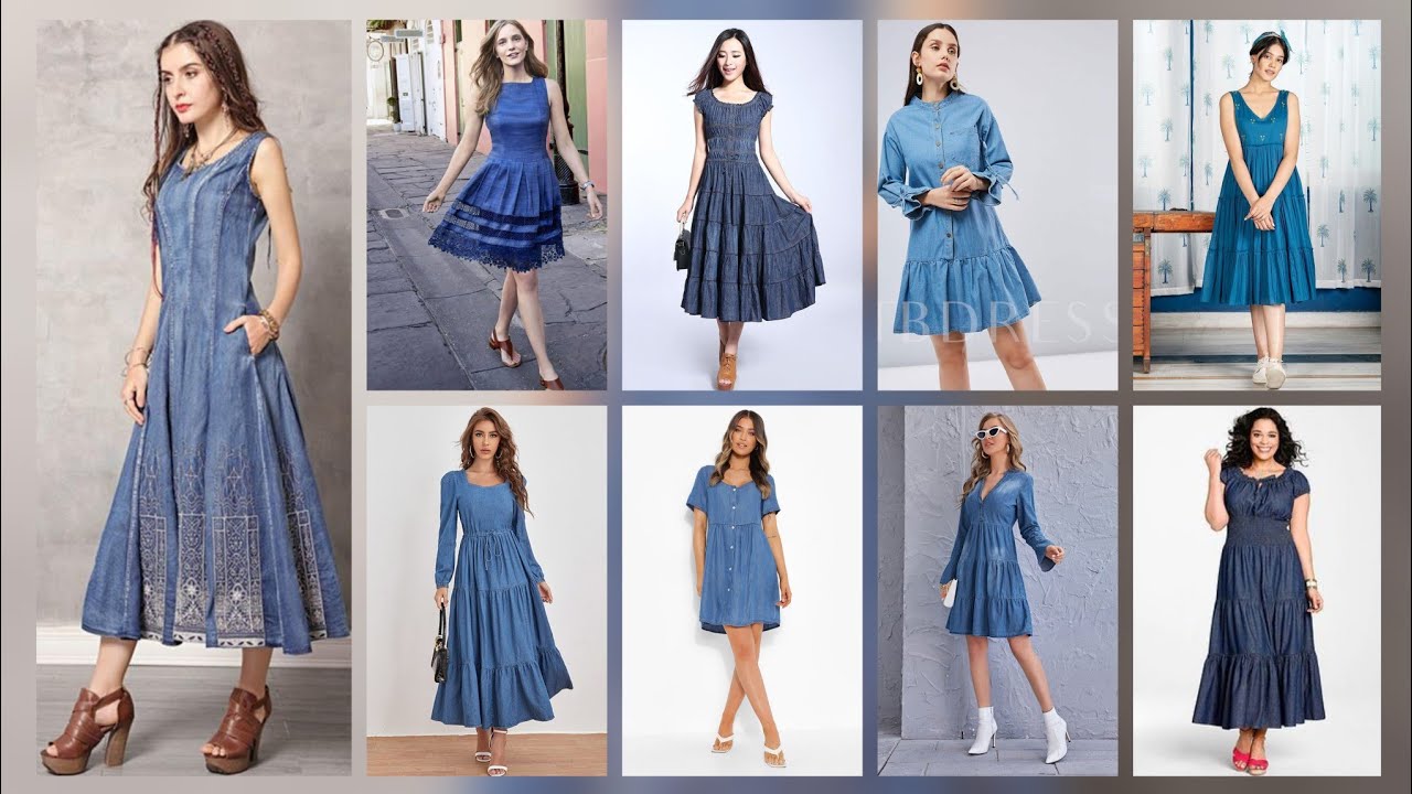 Very Stylish Top Trending Denim Frocks for women and Girls - YouTube