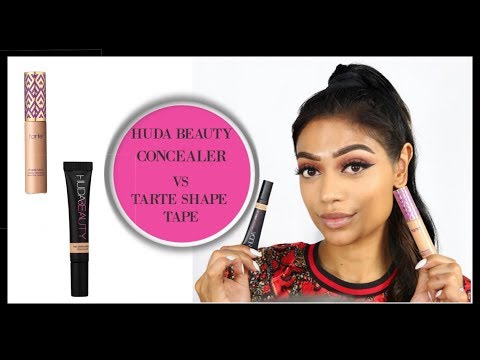 HUDA BEAUTY overachiever concealer vs TARTE SHAPE TAPE | Review & wear test