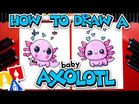 How To Draw A Baby Axolotl | Safe Videos for Kids