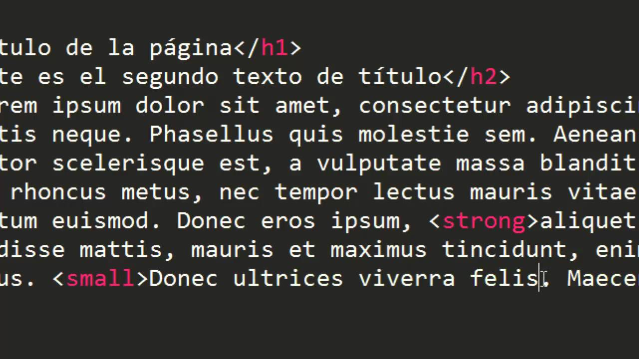 8.Etiquetas Strong, Small -Curso básico de HTML - YouTube