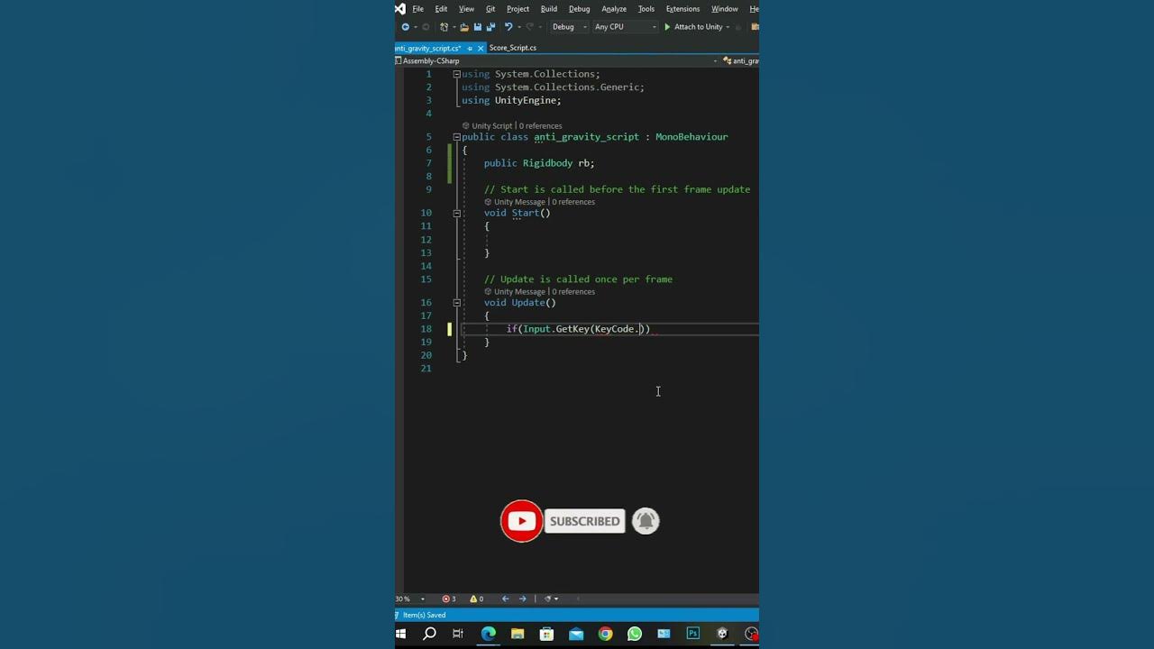 How to create Anti-gravity in Unity 3D #inhindi #learning #unity #unitygamedevelopment - YouTube