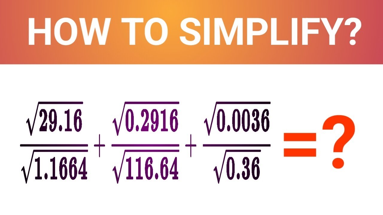 A Nice Square Root Problem| How To Simplify Without Calculator??? - YouTube