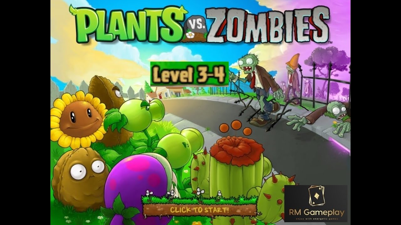 Plants vs Zombies 1 | Level 3 - 4 | Get crazy Dave's car key - YouTube