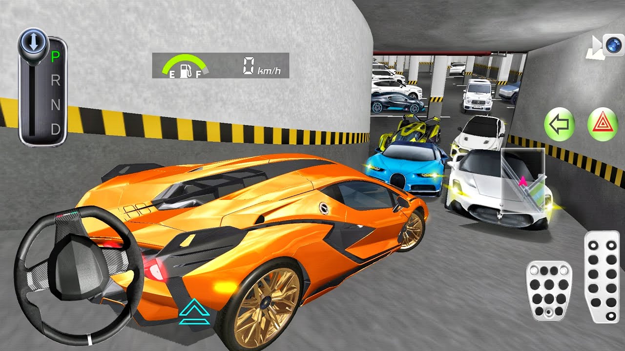 New Car Simulator Orange Lamborgni Ready For Parking 3D Driving Class ...
