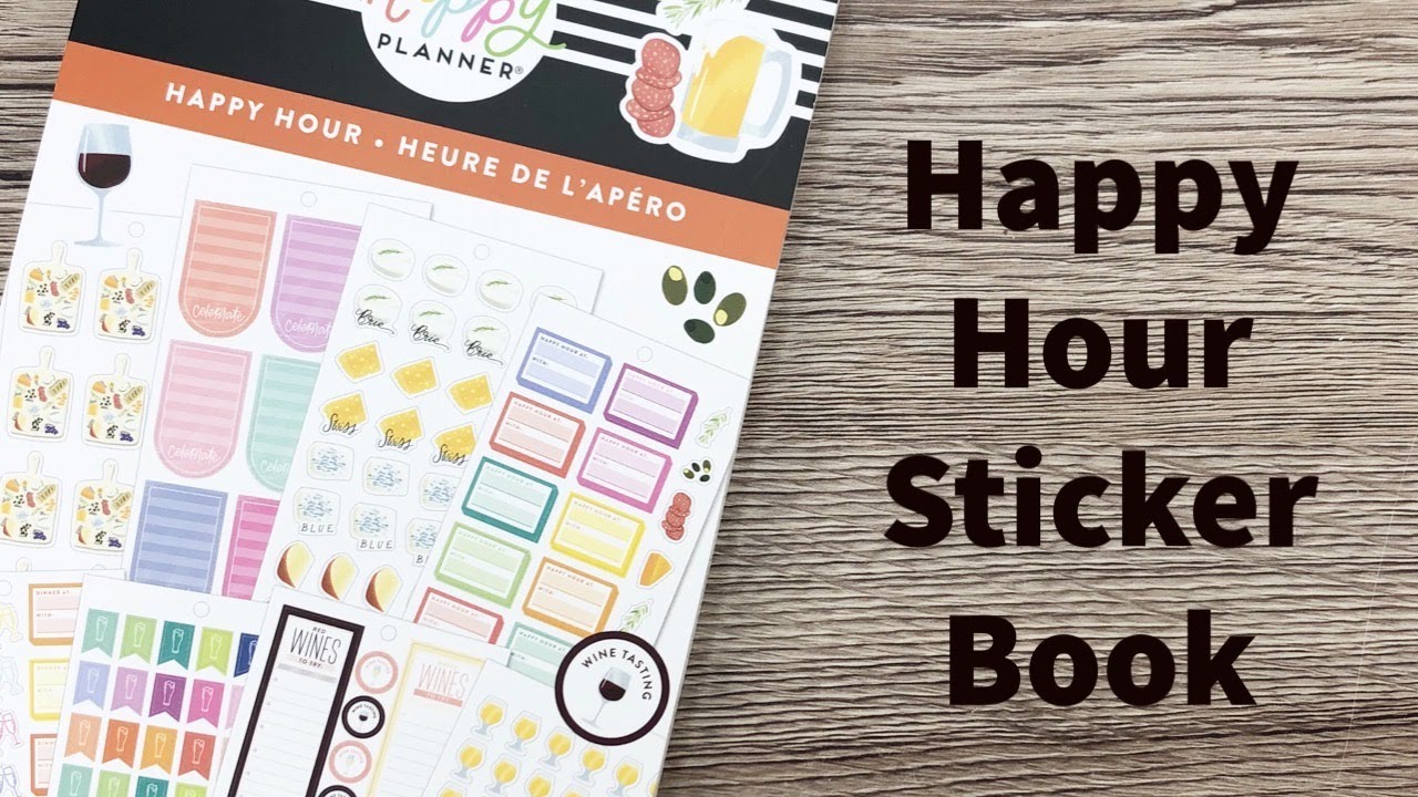 NEW Happy Planner Happy Hour Sticker Book Flip Through - YouTube