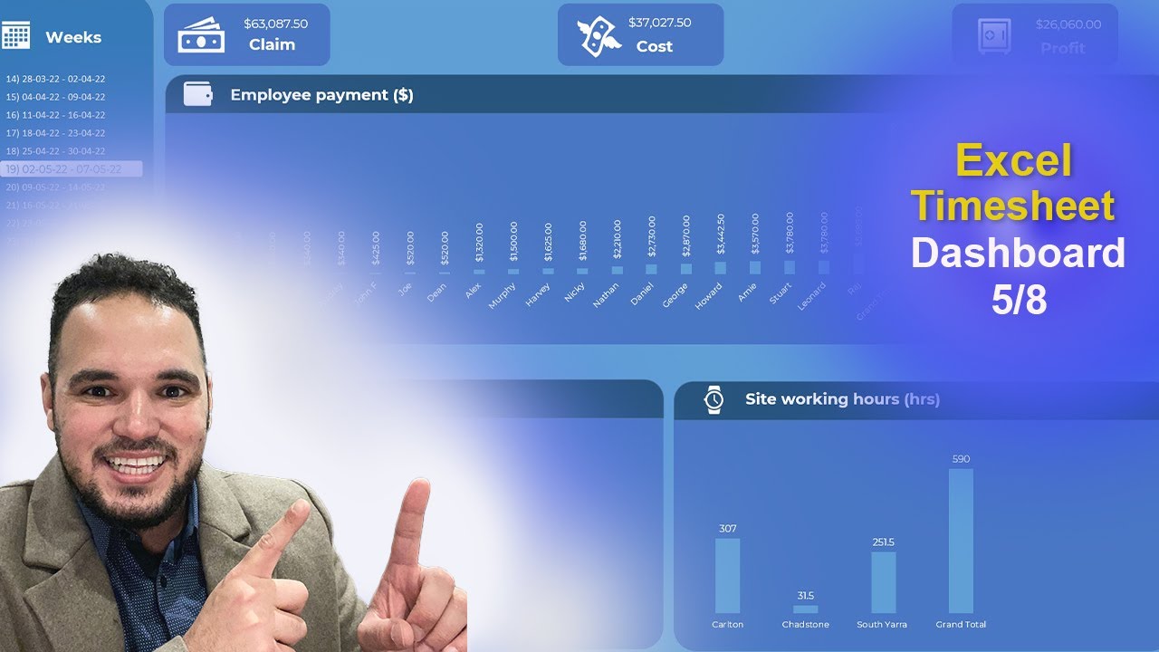 Excel Timesheet_EN - Dashboard 5/8 - YouTube